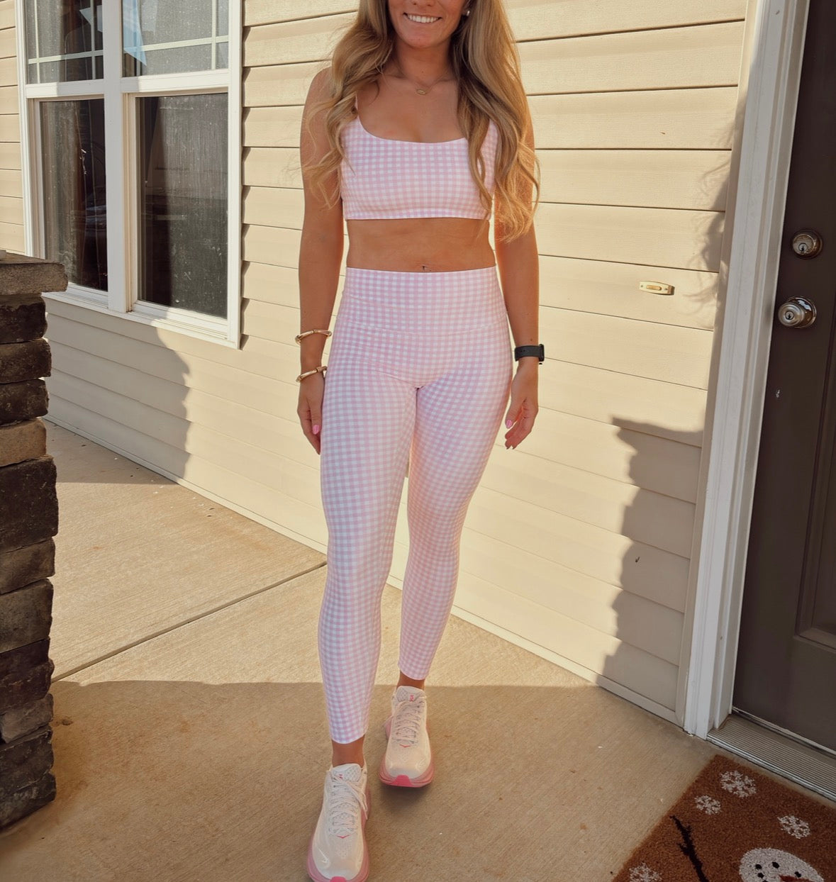 1. NEW Pink Gingham Athletic Set – Never Satisfied Boutique